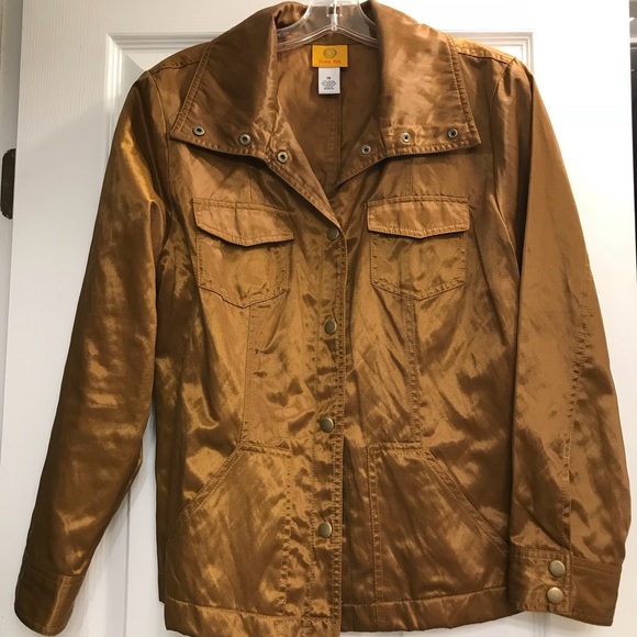 Jackets & Coats | Ruby Red Metallic Bronze Light Weight Jacket | Poshmark